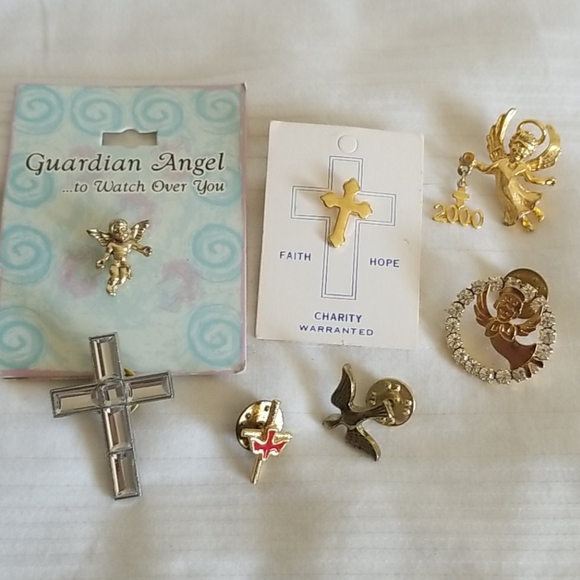 Jewelry | Vintage Modern Religious Pins Gold Silver | Poshmark